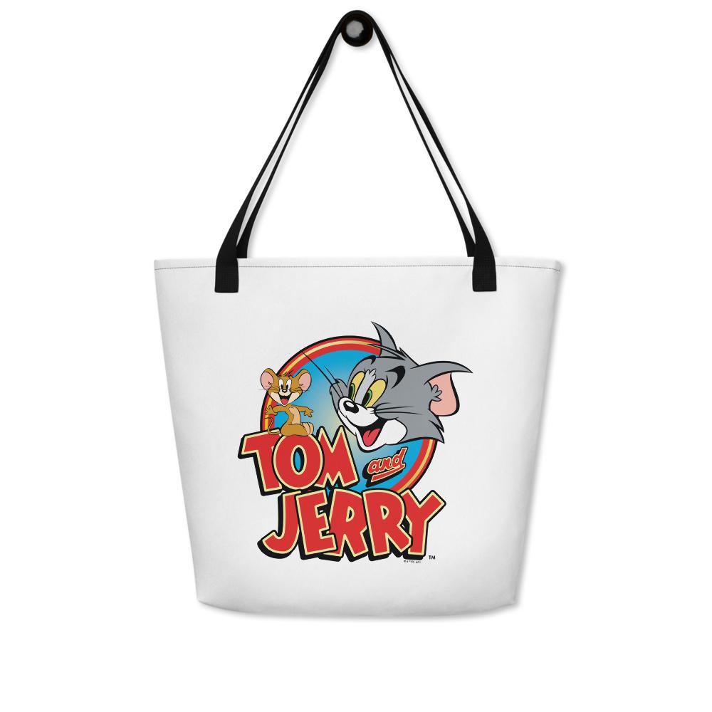 Tom and Jerry Logo Premium Tote Bag
